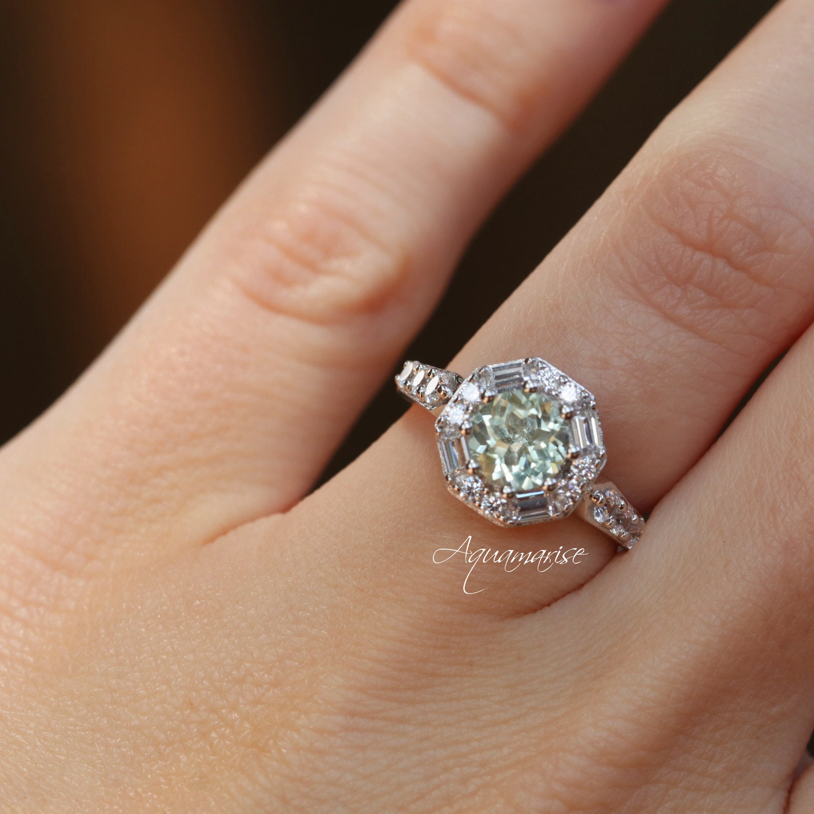 Natural Green Amethyst Ring Sterling Silver Ring Amethyst | Etsy