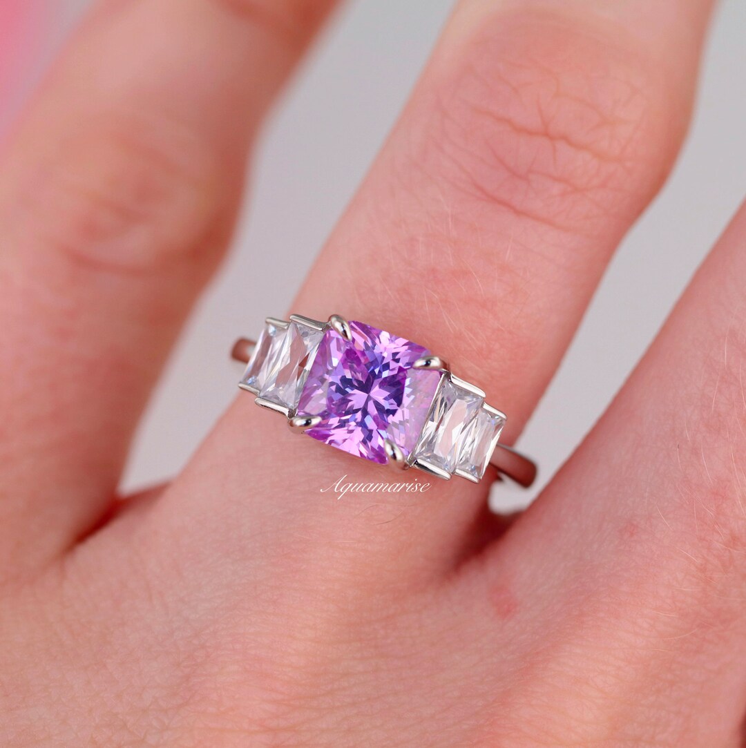 Lavender Kunzite Ring- Sterling Silver Gemstone Engagement Ring for ...