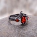 Natural Garnet & Red Fire Opal Couples Ring Set- His and Hers Matching ...
