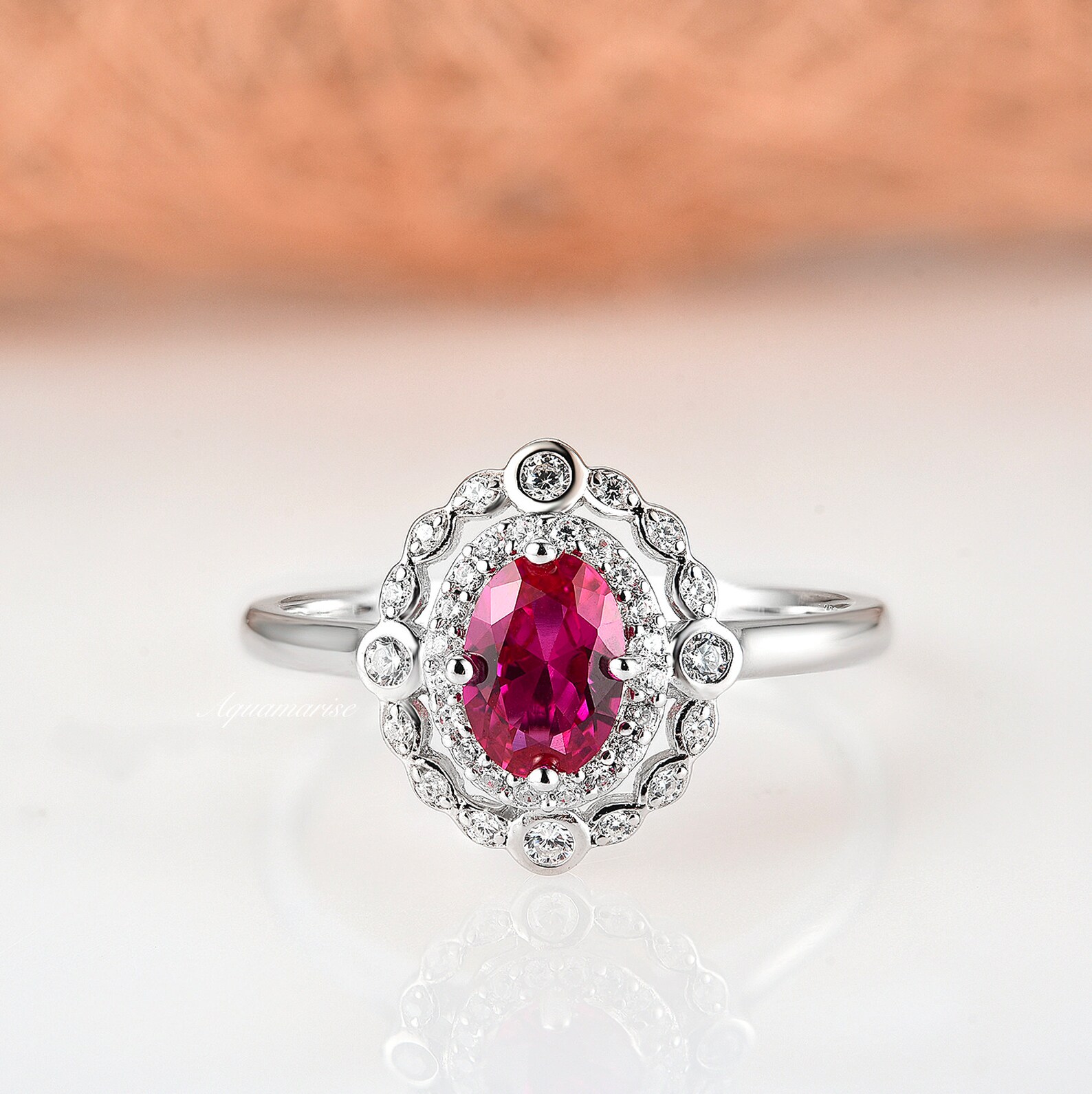 Vintage Ruby Ring 925 Sterling Silver Ring Genuine Ruby - Etsy