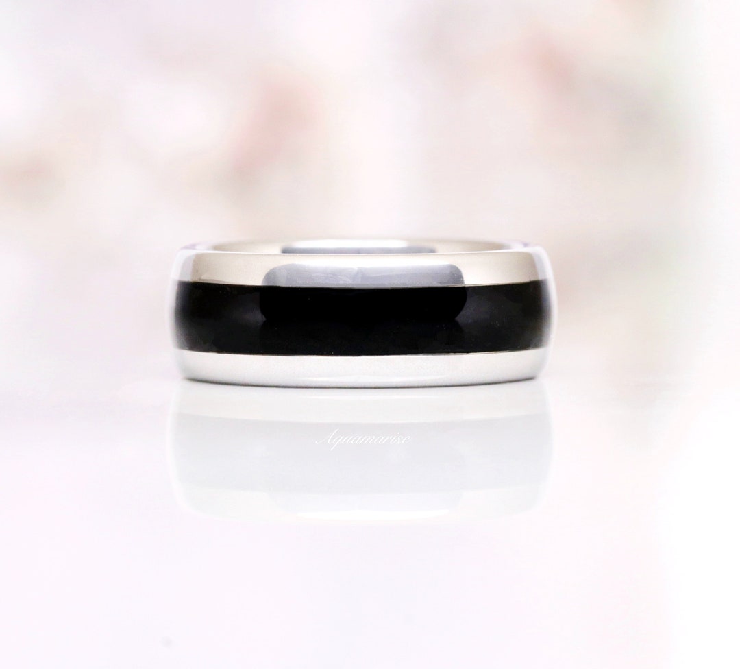 Mens Onyx Wedding Band