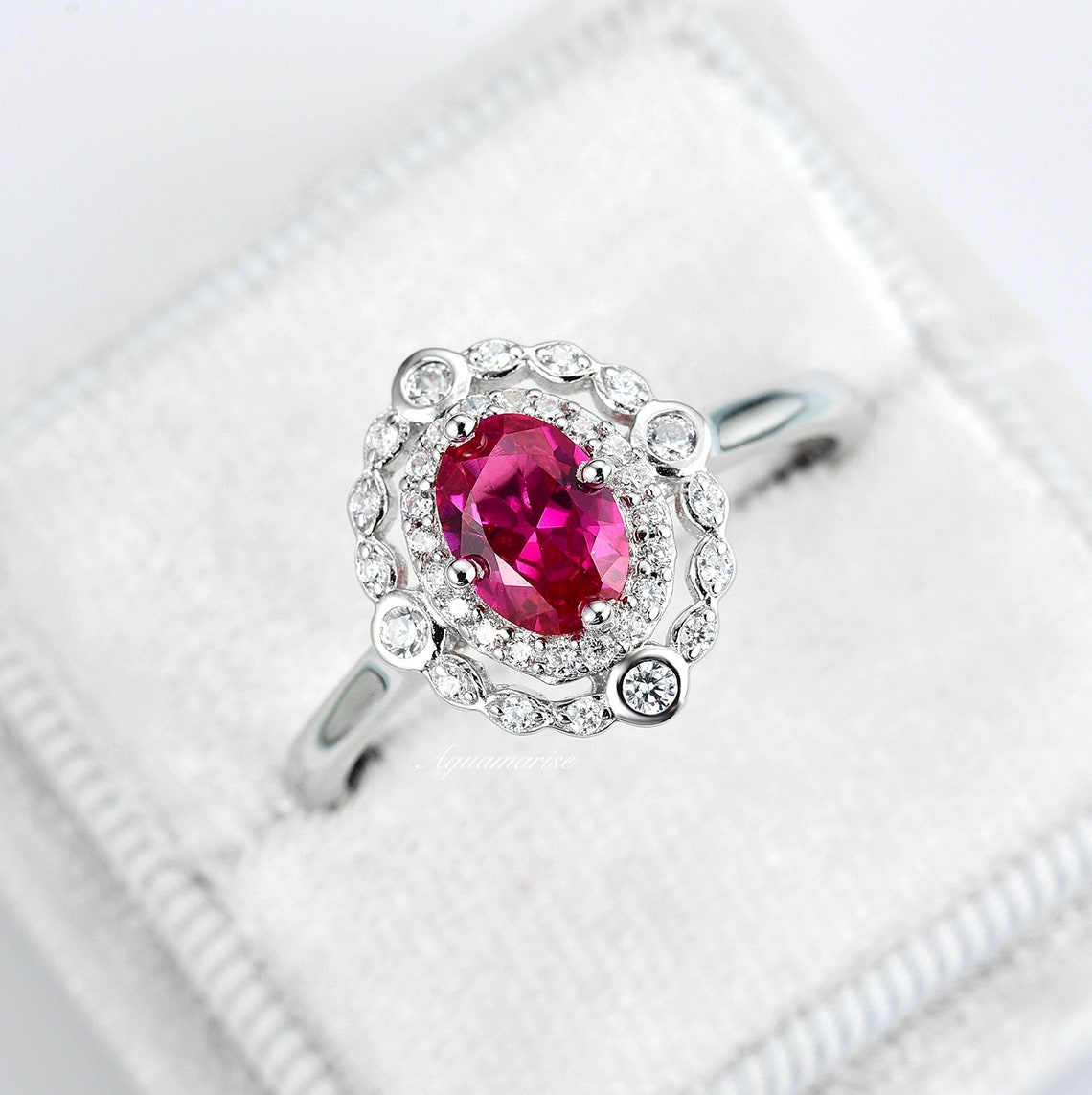 Vintage Ruby Ring 925 Sterling Silver Ring Genuine Ruby - Etsy