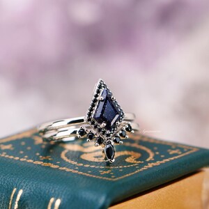 Starry Night Couples Ring Set- Galaxy Sandstone His and Hers Great Rift ...