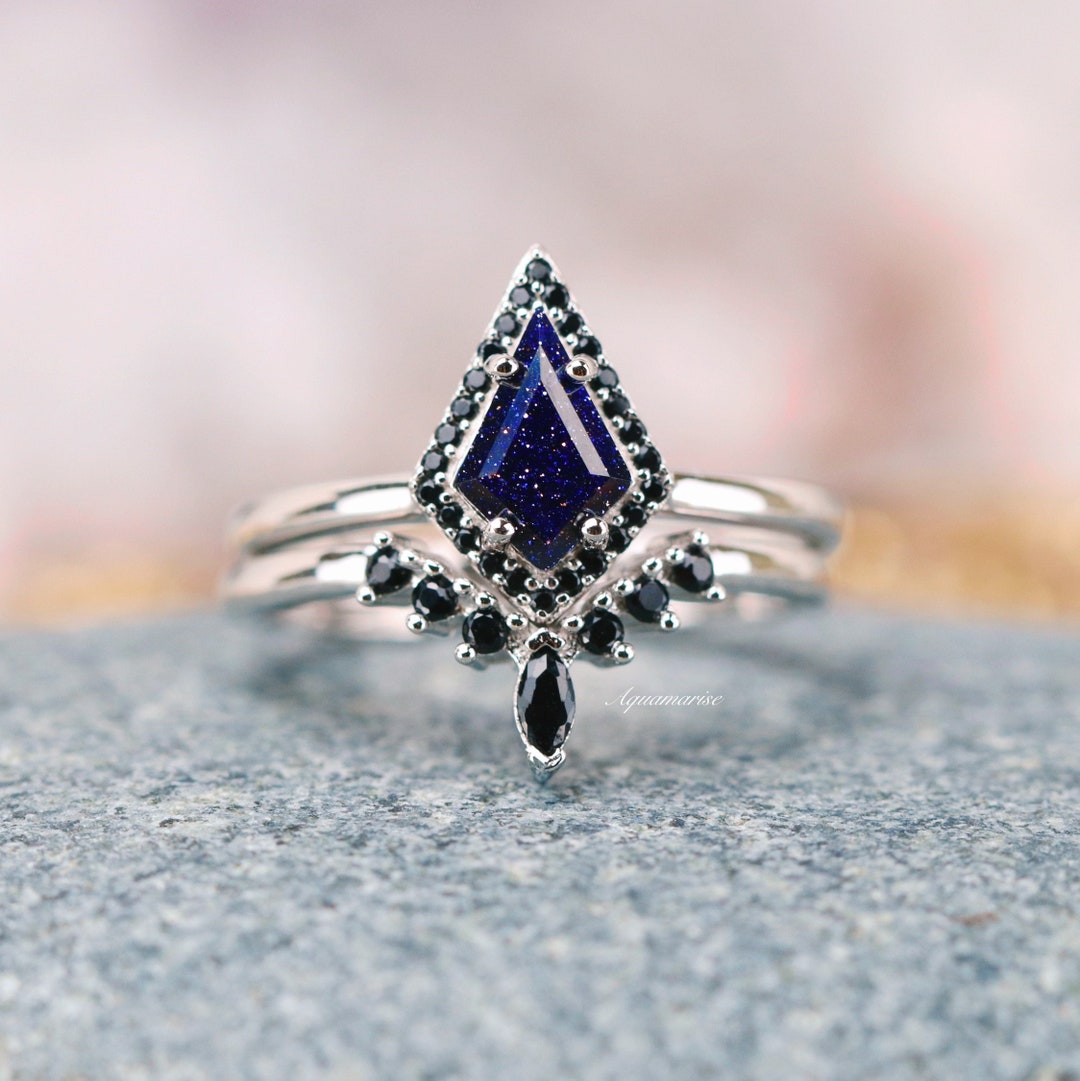 Galaxy Sandstone Ring- Starry Night Engagement Ring- Great Rift Nebula ...