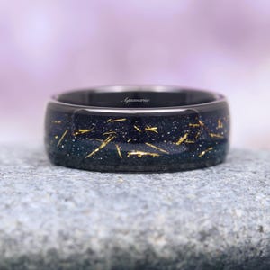 Stardust Couples Ring Set- His and Hers Night Court Matching Wedding ...