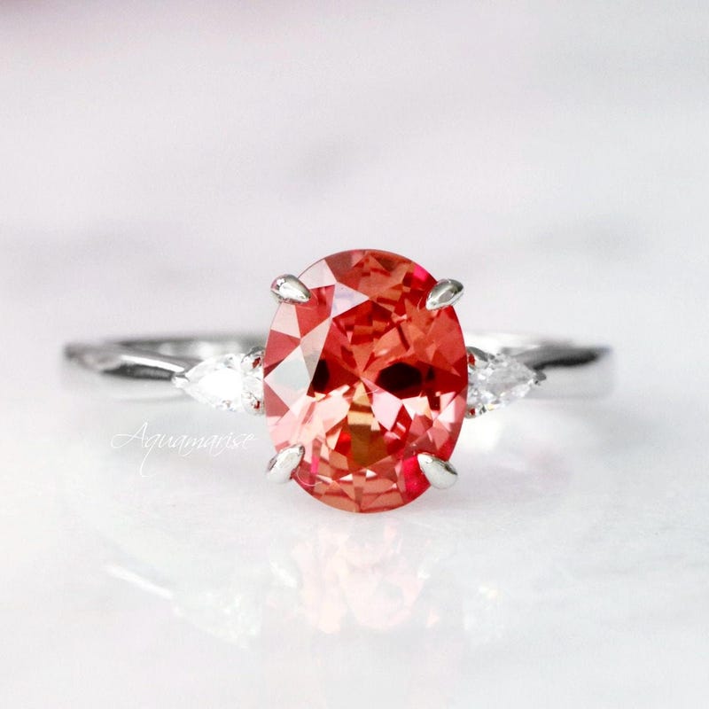 Orange Gemstone Ring - Etsy