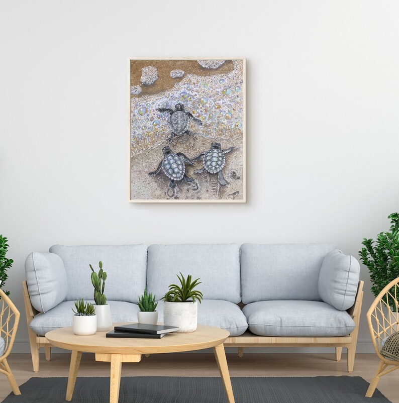 Sea Turtle Art Baby Sea Turtle Paintings Sea Turtle Prints - Etsy