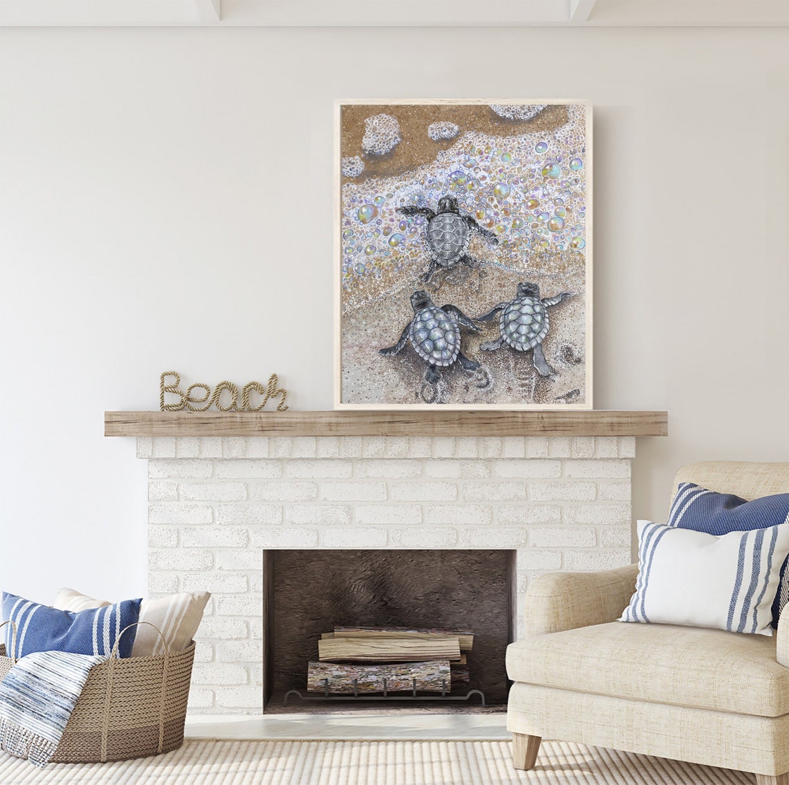 Sea Turtle Art Baby Sea Turtle Paintings Sea Turtle Prints - Etsy