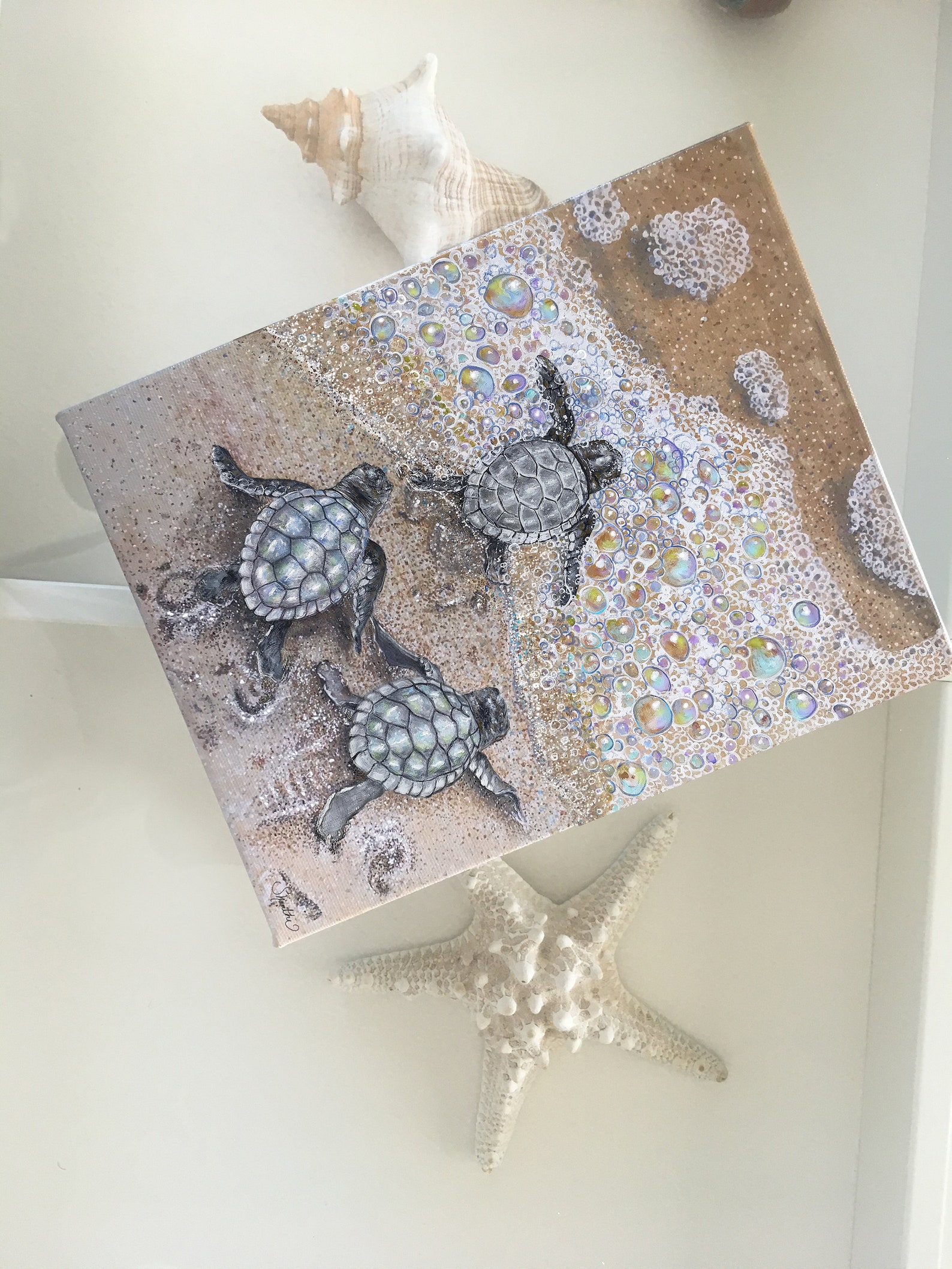 Sea Turtle Art Baby Sea Turtle Paintings Sea Turtle Prints - Etsy