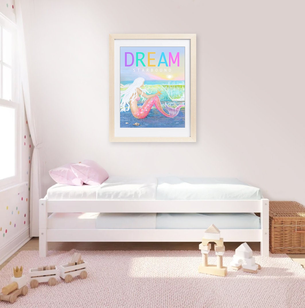 Mermaid Art Prints, Art for Girls Room, Mermaid Gifts, Wall Art for ...