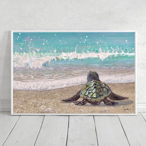 Baby Sea Turtle Wall Art Sea Turtle Art Prints Sea Turtle - Etsy