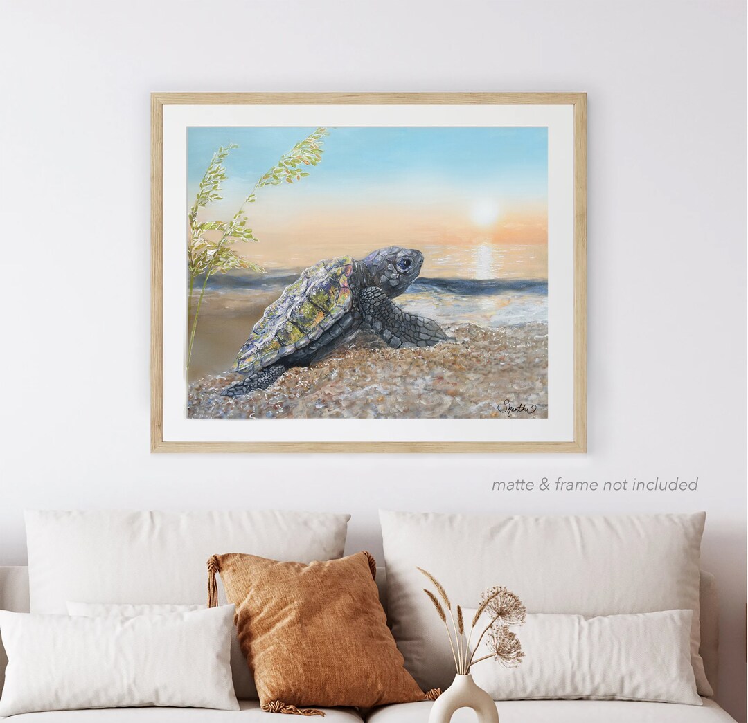 Sea Turtle Wall Art, Sea Turtle Art Prints, Baby Sea Turtle Paintings ...