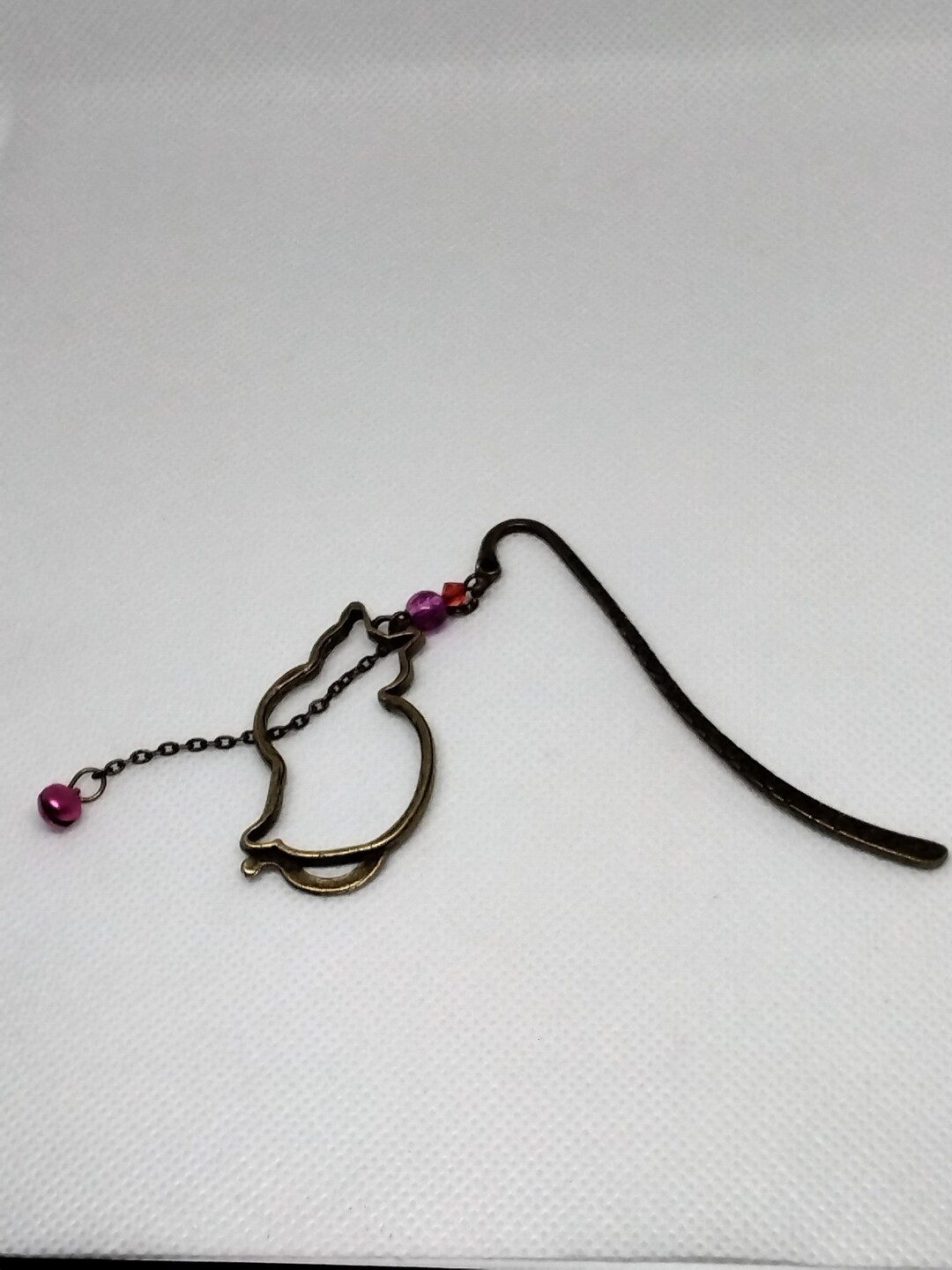 Bronze Tone Bookmark With Cat Shaped Dangle Cat Lover Gift - Etsy