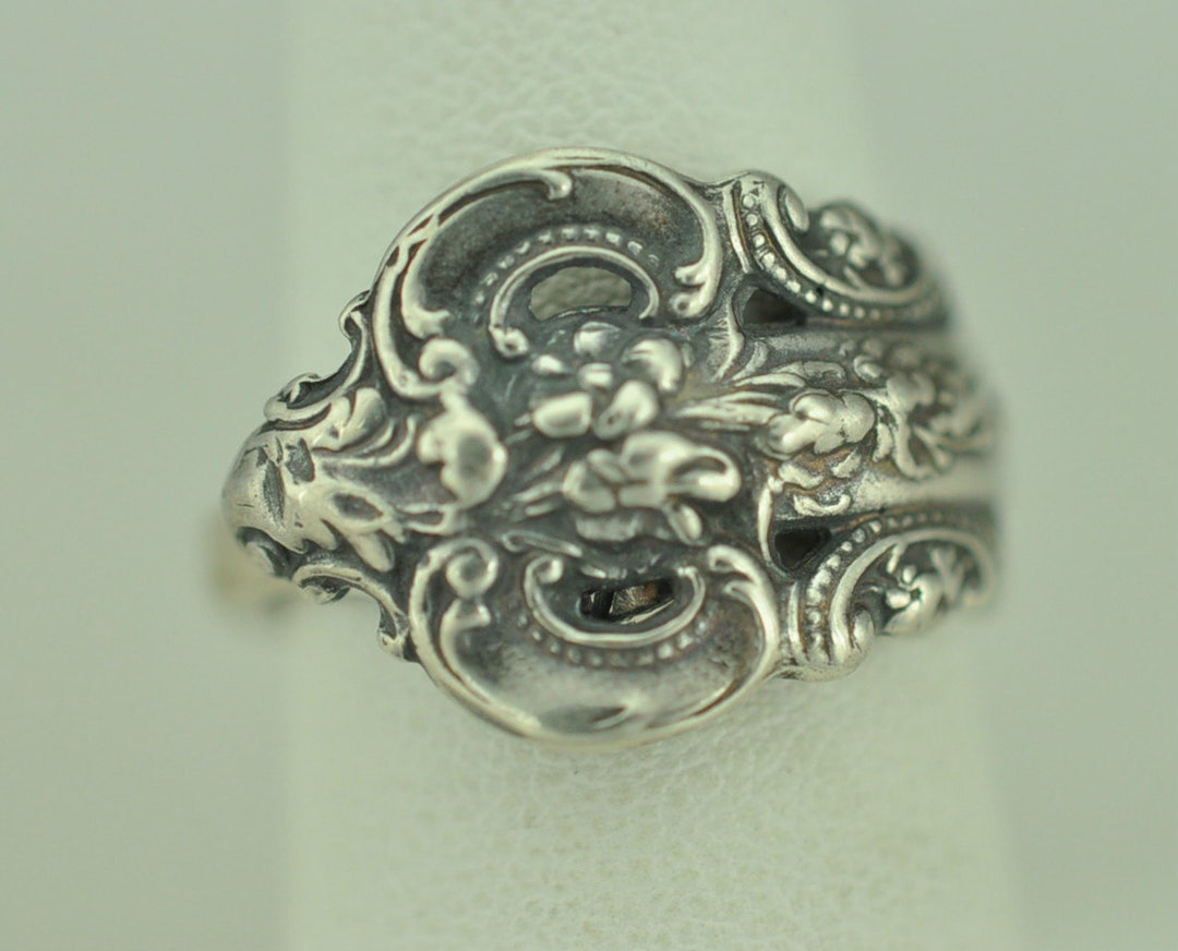Dainty Solid 925 Sterling Silver Flower Floral Adjustable Spoon Ring - Etsy