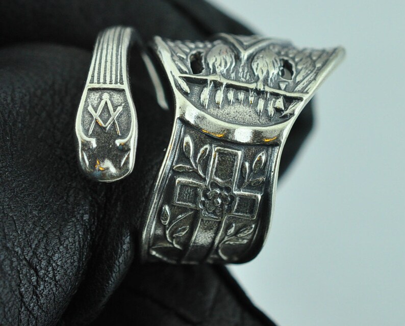925 Sterling Silver Double Headed Eagle Freemason Masonic Scottish Rite ...