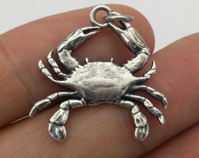 Silver Crab Necklace Sterling Silver Maryland Blue Crab Chesapeake Bay ...