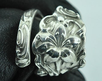 Solid 925 Sterling Silver Lily Flower Floral Adjustable Spoon - Etsy