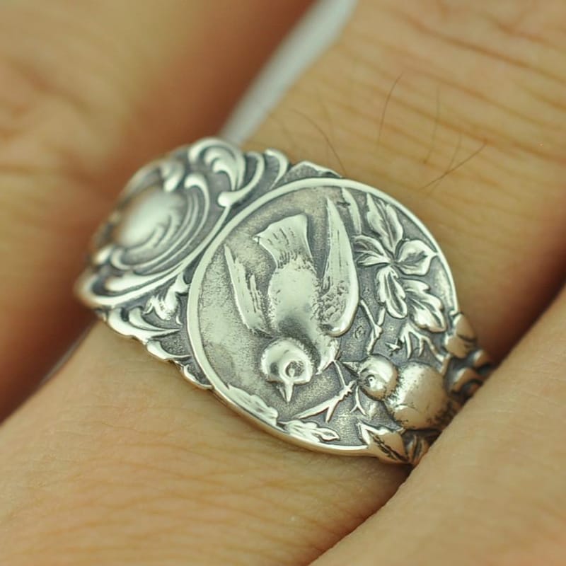 Adjustable Silver Bird Ring - Etsy