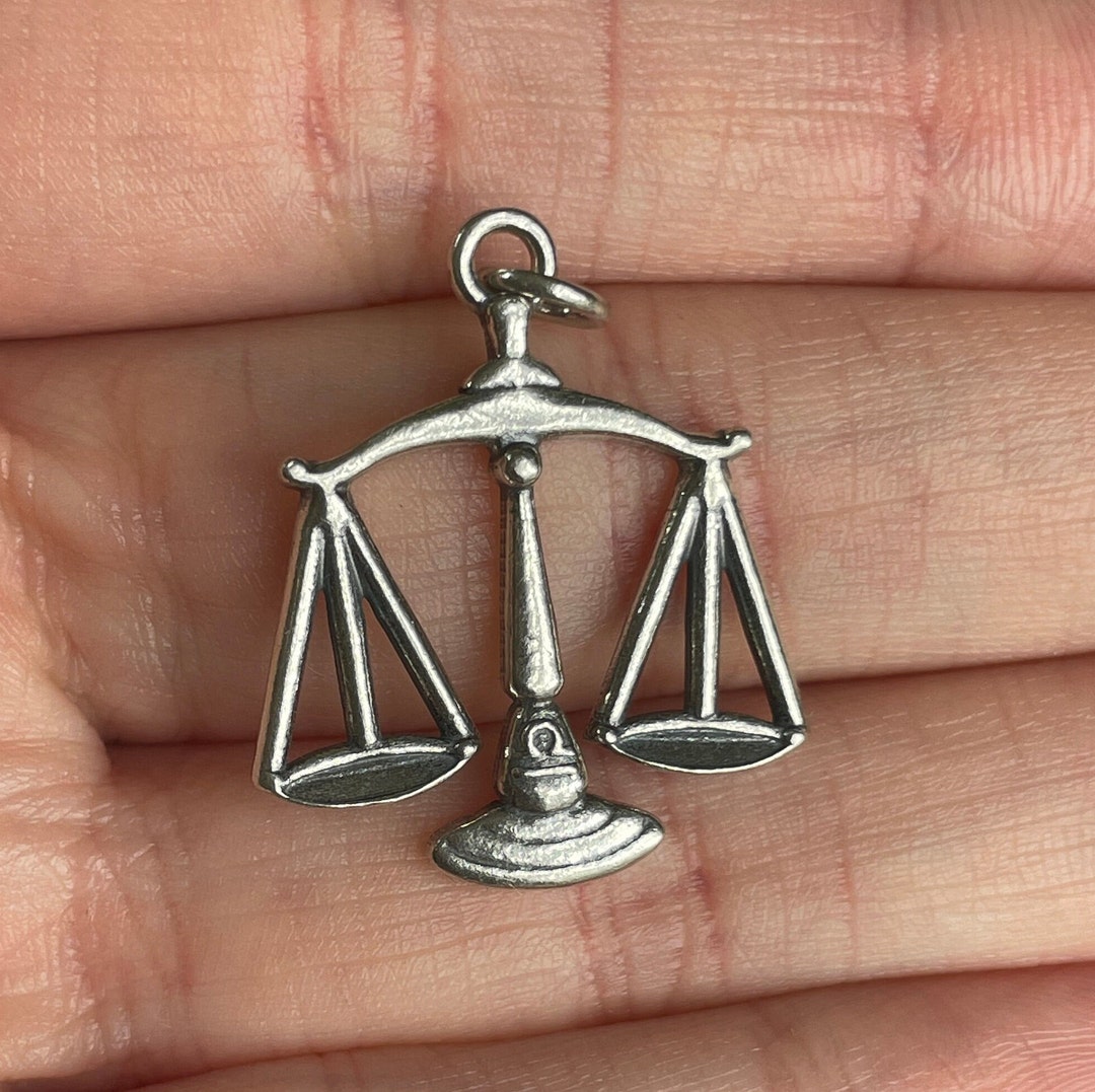 Melusine Solid 925 Sterling Silver Libra Scale Zodiac Birthday Gift Pendant - Etsy