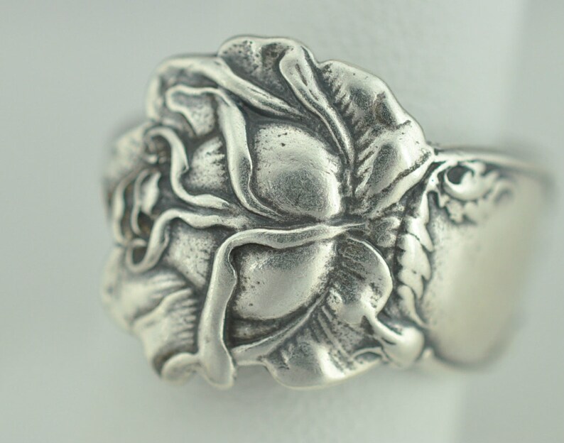 Solid 925 Sterling Silver Rose Flower Floral Adjustable Spoon | Etsy