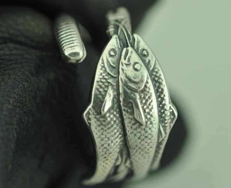 Solid 925 Sterling Silver Triple Fish Adjustable Spoon Ring - Etsy