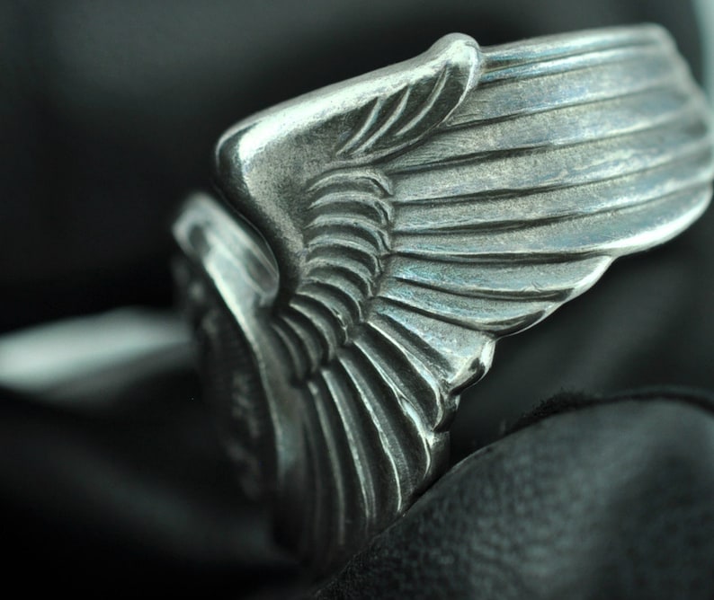 Large Solid 925 Sterling US Air Force Aircrew Crewman Wings Ring - Etsy