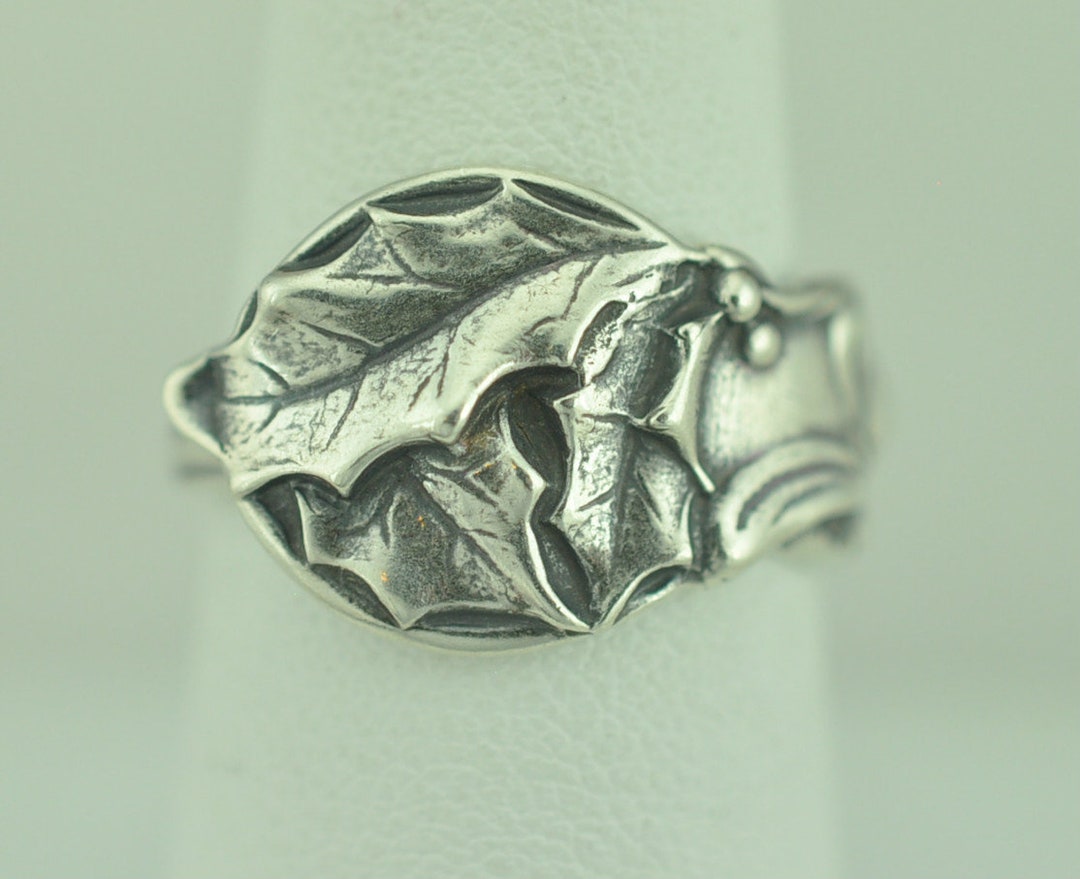 Dainty Solid 925 Sterling Silver Holly Tree Mistletoe Leaf Flower ...