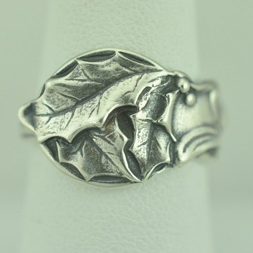 Dainty Solid 925 Sterling Silver Holly Tree Mistletoe Leaf - Etsy