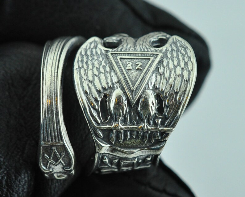 925 Sterling Silver Double Headed Eagle Freemason Masonic - Etsy