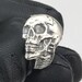Solid 925 Sterling Silver Human Skull With Spine Adjustable Spoon Ring ...