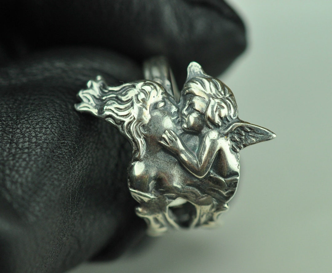 Solid 925 Sterling Silver Venus Cupid Adjustable Spoon Ring - Etsy