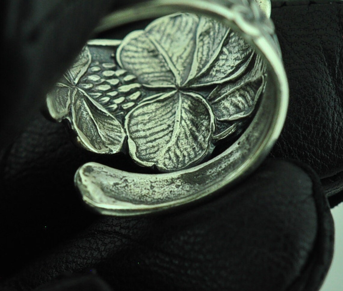 Solid 925 Sterling Silver Shamrock Adjustable Spoon Ring - Etsy