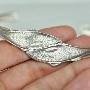 6'' Solid 925 Sterling Silver Two Fish Cuff Bracellet - Etsy