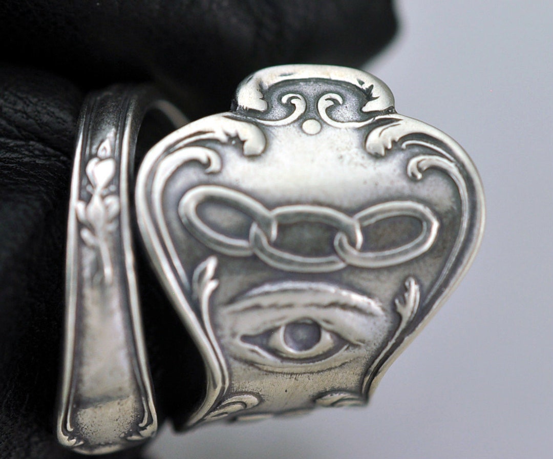 Solid 925 Sterling Silver IOOF Adjustable Spoon Ring - Etsy