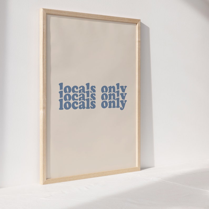 Locals Only Print | Blue Surf Cottage Art | Coastal Beach House Decor ...