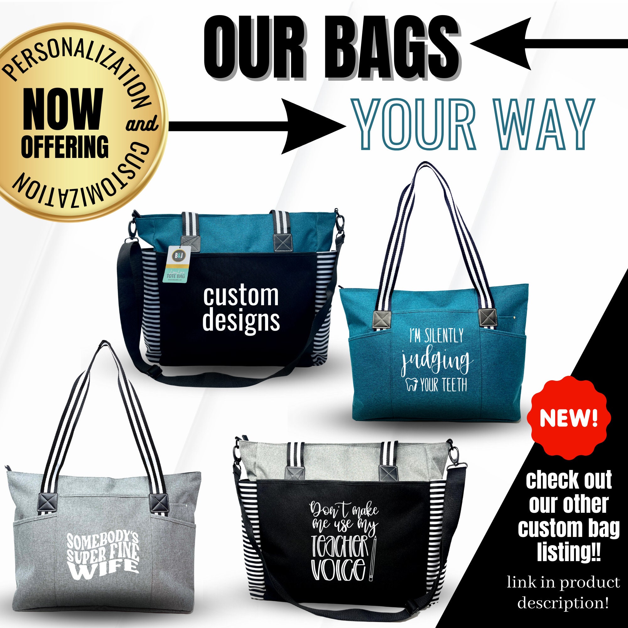 Brooke and Jess Designs Plain Loulou Tote Bag Gifts for Women - Etsy