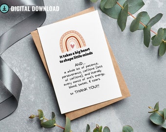 End of Year Teacher Appreciation Greeting Card Watercolor - Etsy