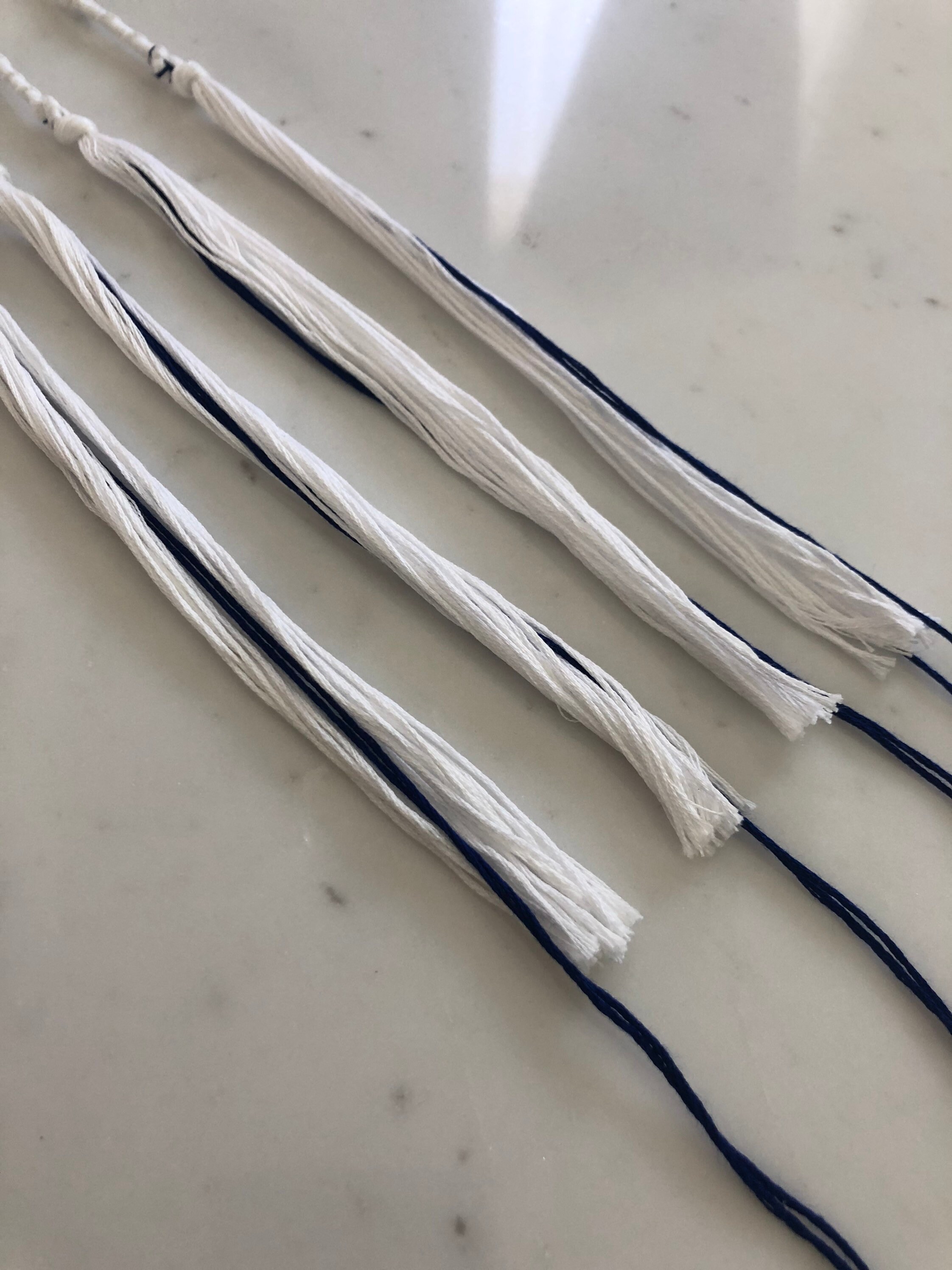 Tzitzits With Your Choice of Tekeleth, 100% Cotton, Set of 4 - Etsy