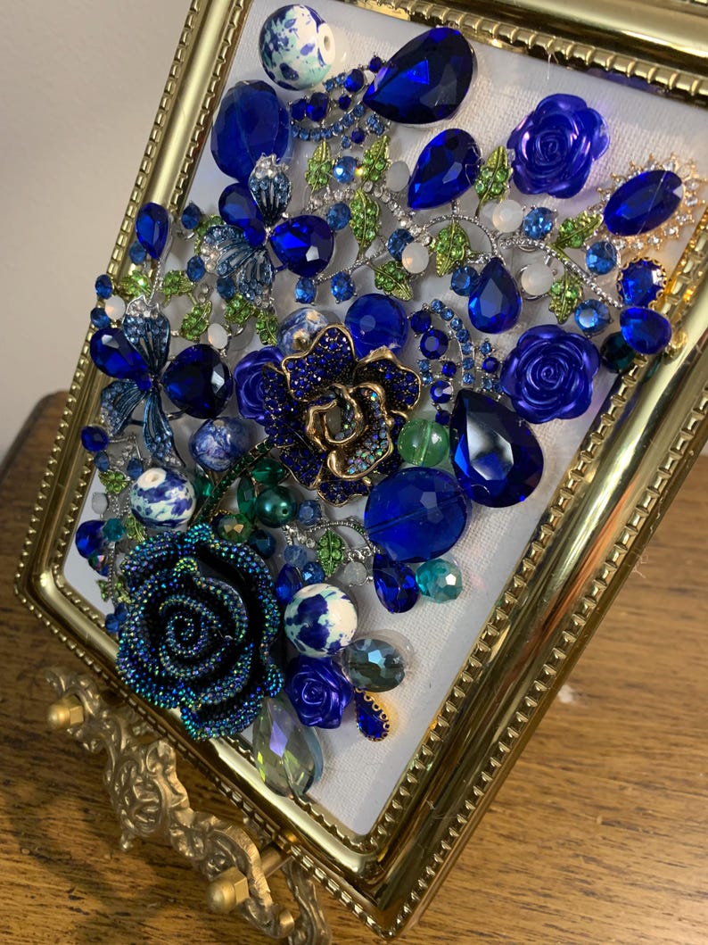 One of a Kind Framed Vintage Style Jewelry Art Collage - Etsy