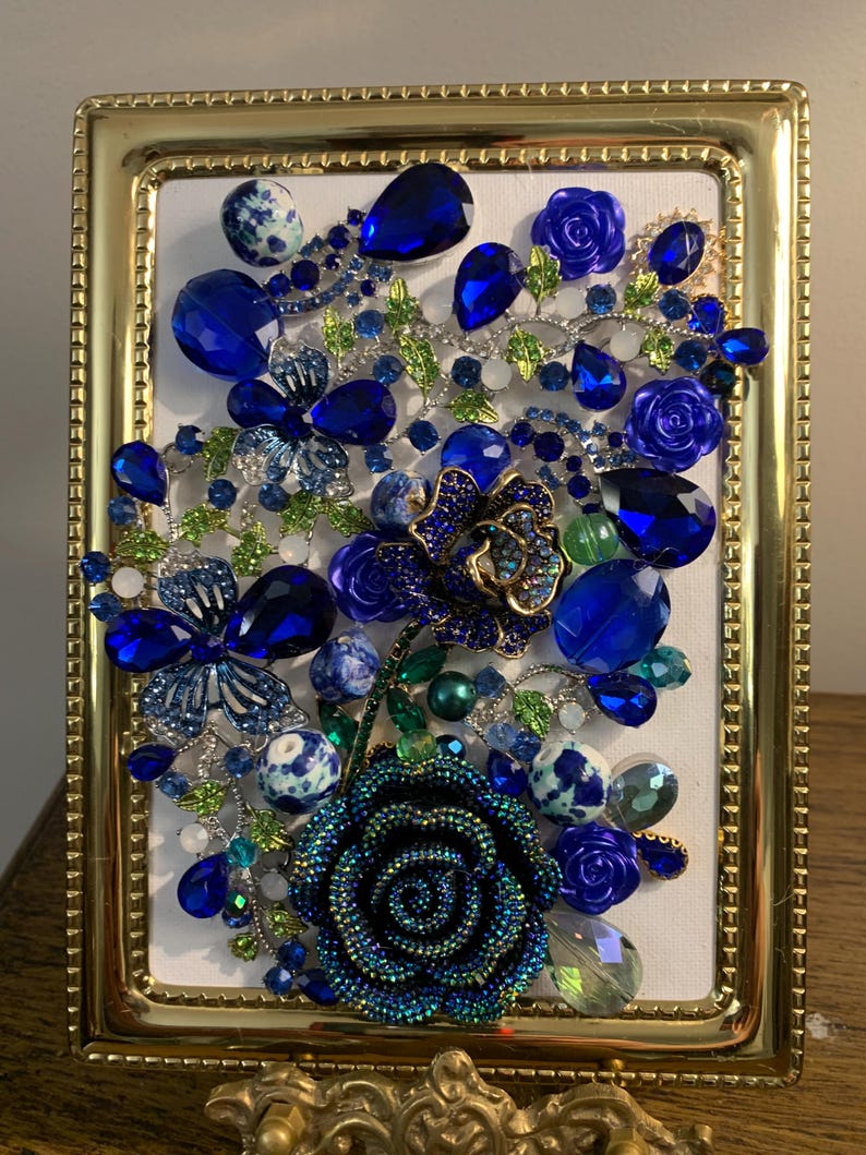 One of a Kind Framed Vintage Style Jewelry Art Collage - Etsy