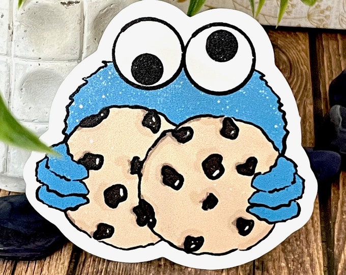 Cookie Monster Peekaboo Sticker | Water Bottle Sticker | Classroom Gift ...