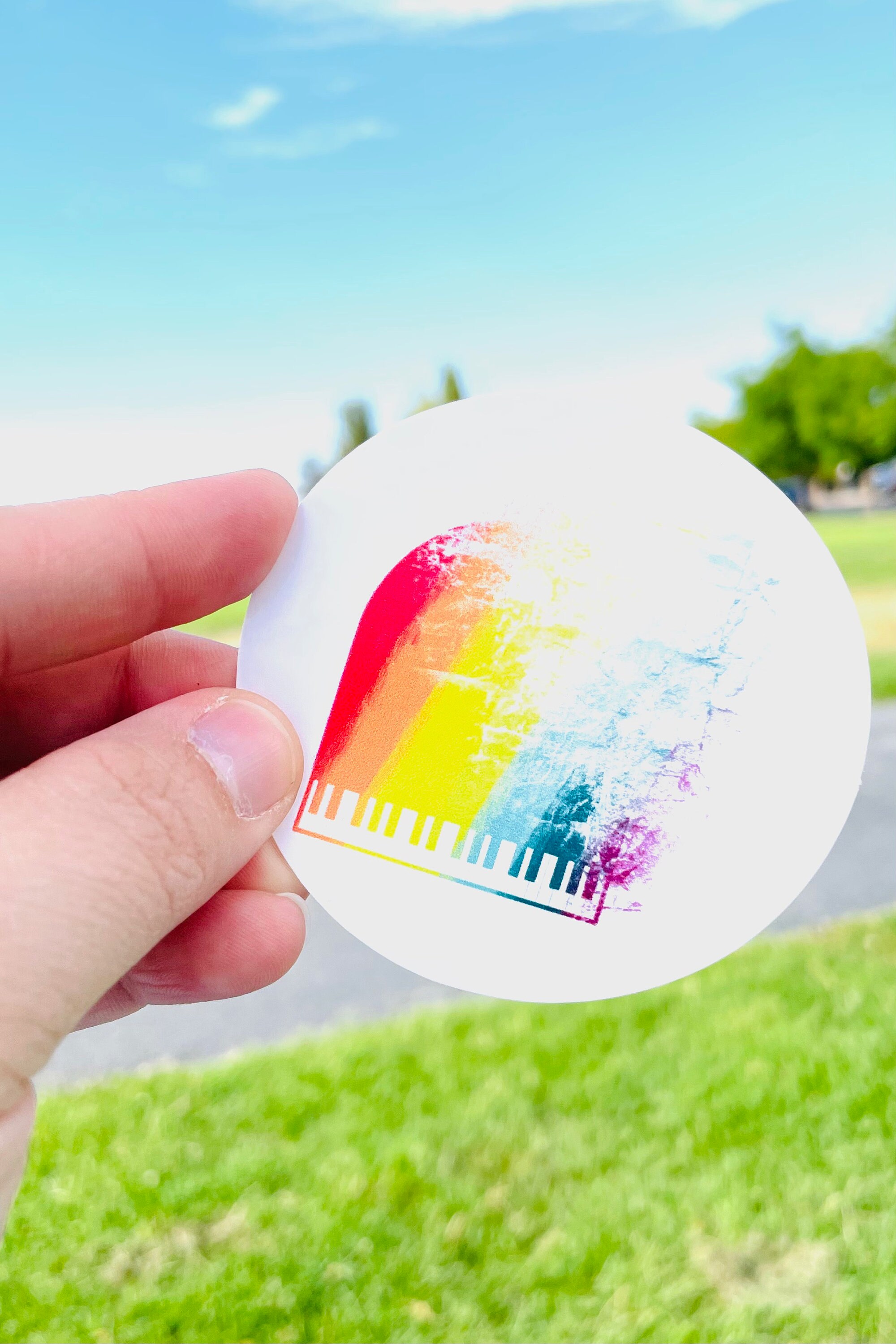 Rainbow Grand Piano Vinyl Sticker - Good for Music Classroom/water ...