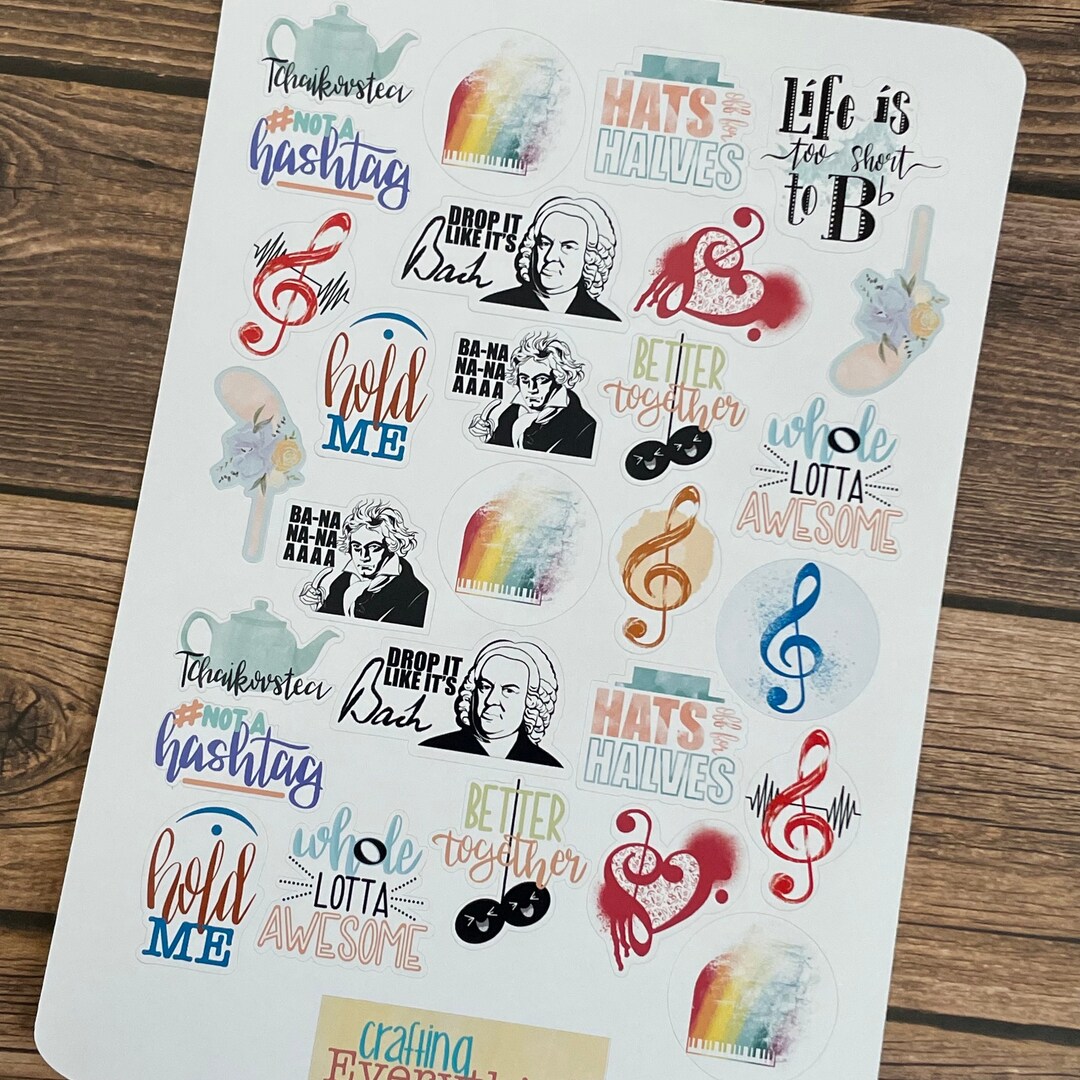 Music Themed Sticker Sheets Good for Music Instruction and - Etsy