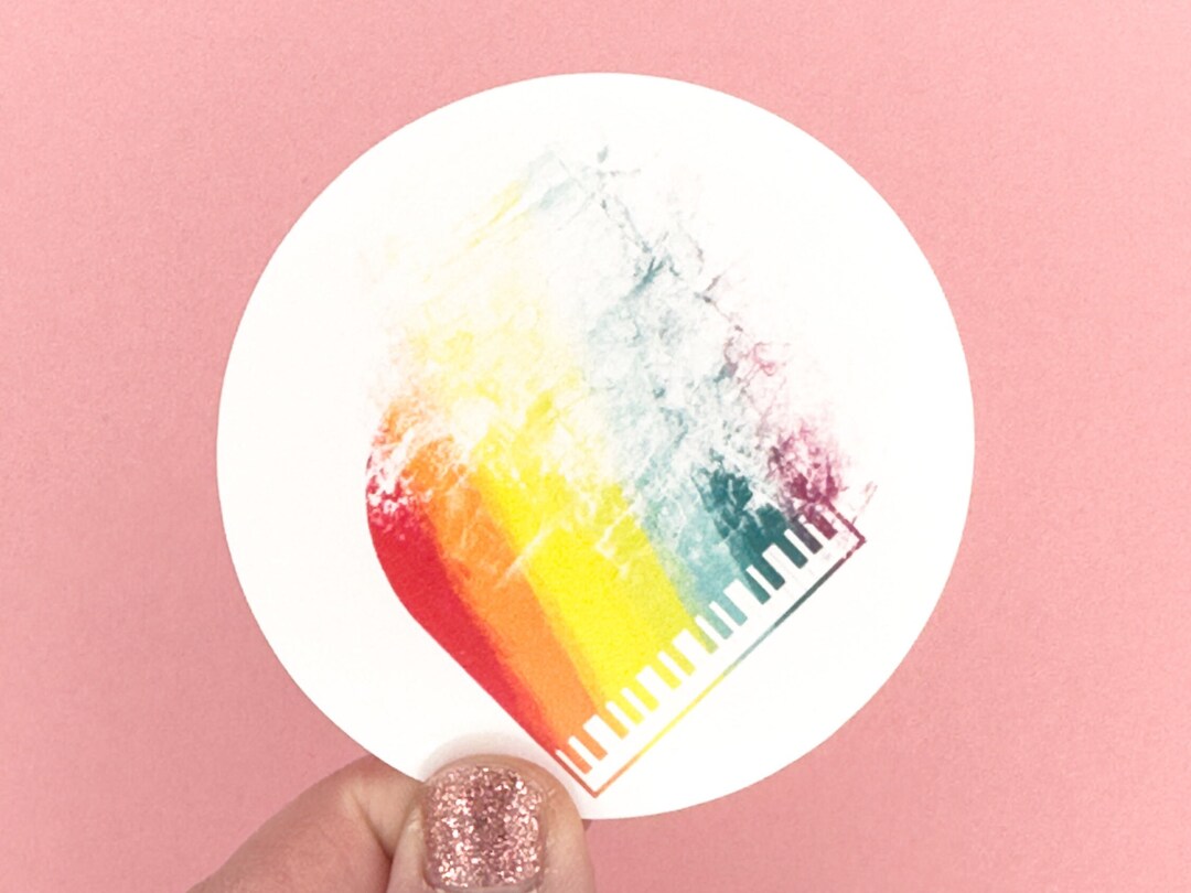 Rainbow Grand Piano Vinyl Sticker - Good for Music Classroom/water ...