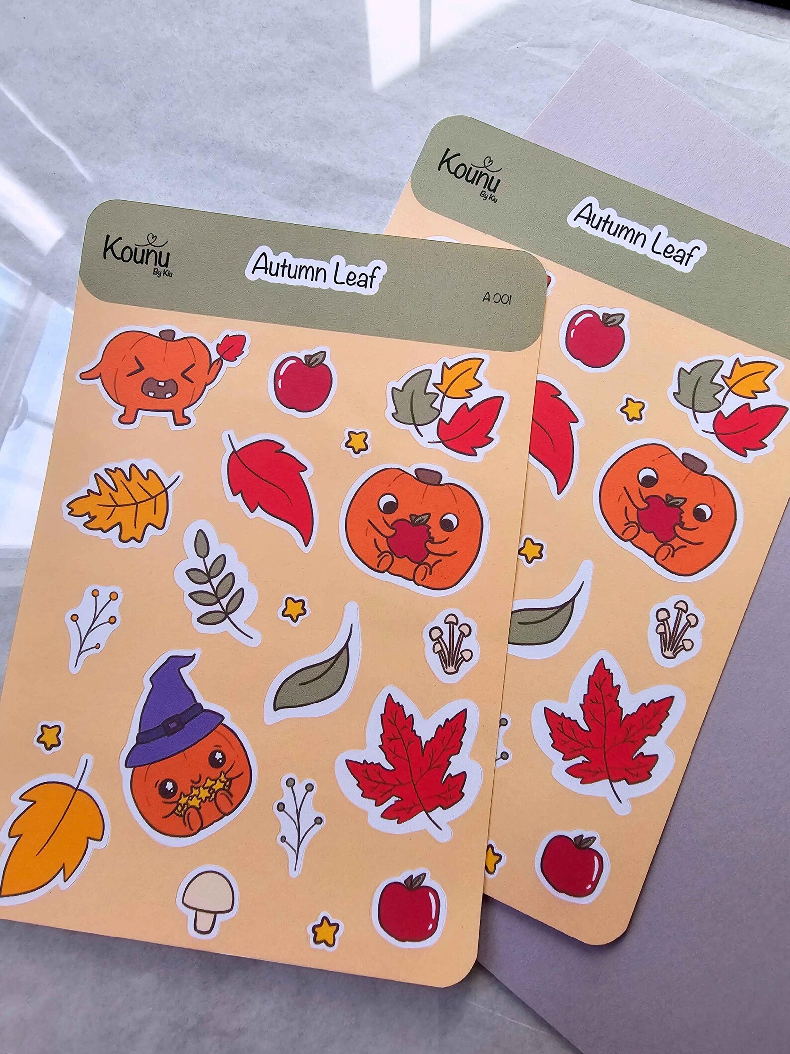Autumn Leaf Sticker Sheets Planner Stationery - Etsy