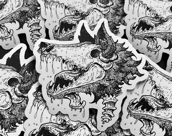 Wolf Skull Sticker - Etsy