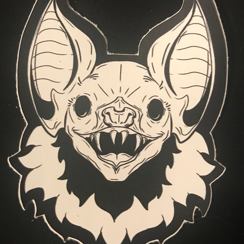 Bat Art Halloween Original Print Vampire Bat Bat Face - Etsy