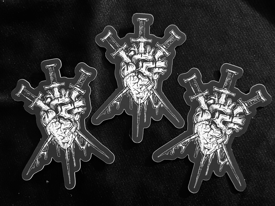 Three of Swords Heart Tarot Sticker - Etsy