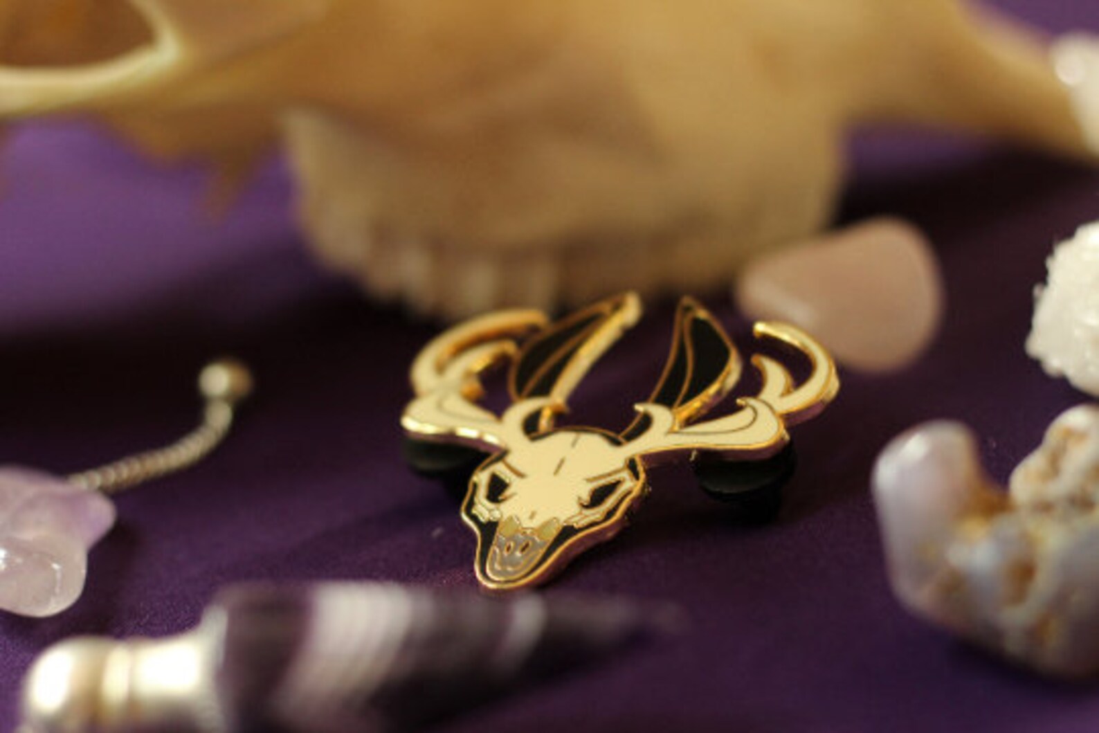 Jackalope Skull Cryptid Enamel Pin - Etsy