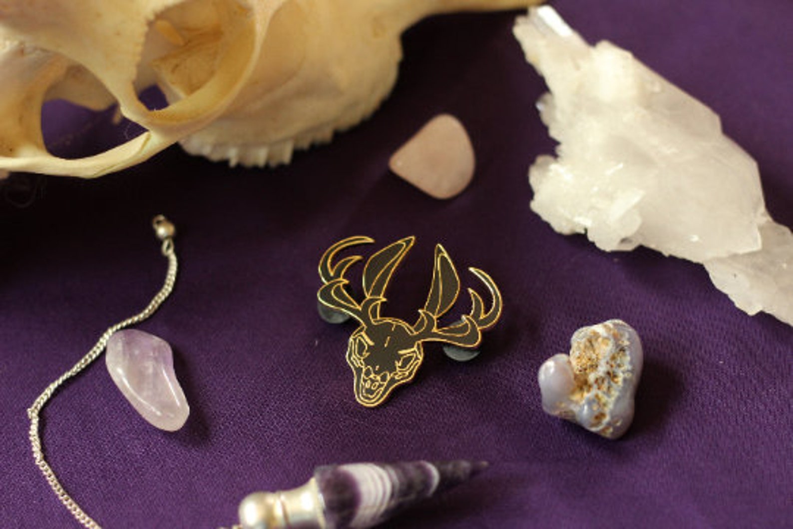 Jackalope Skull Cryptid Enamel Pin - Etsy